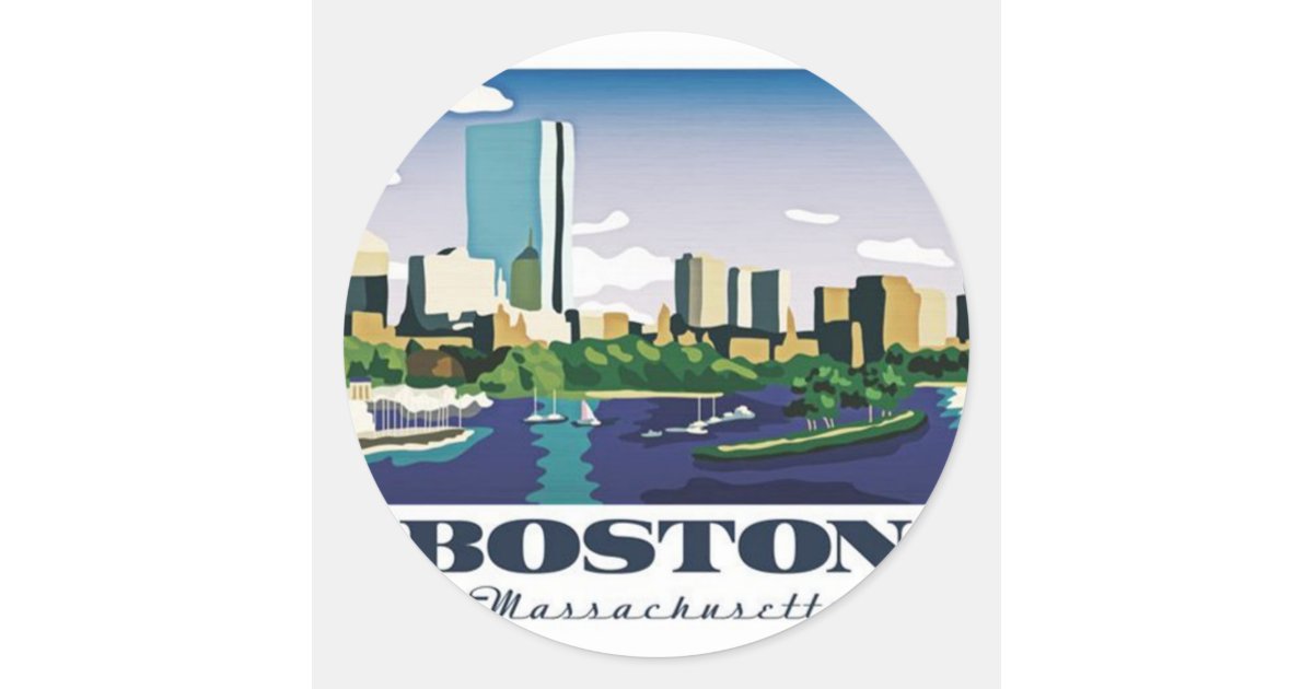 Boston, Massachusetts Classic Round Sticker | Zazzle