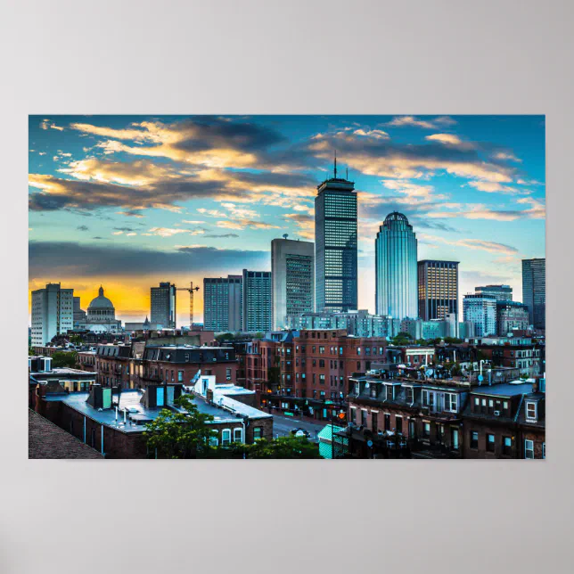 Boston Massachusetts Downtown City Skyline Photo Poster | Zazzle