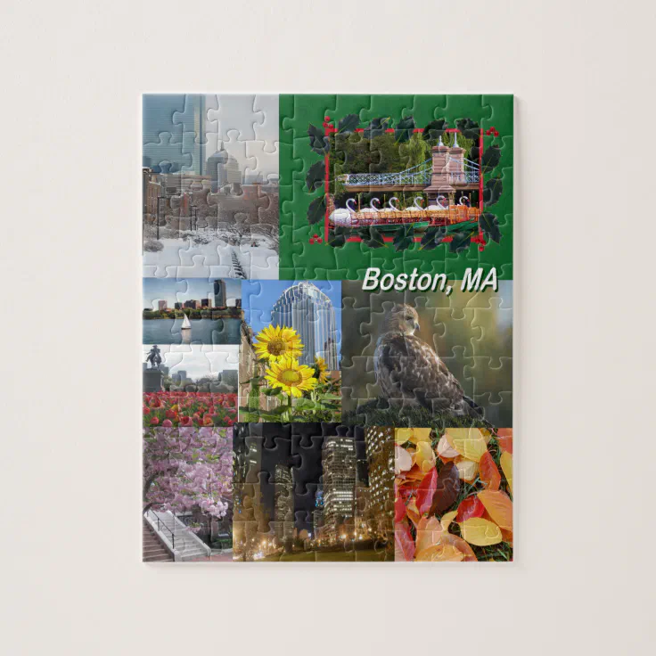 Boston, Massachusetts Photo Collage Jigsaw Puzzle | Zazzle