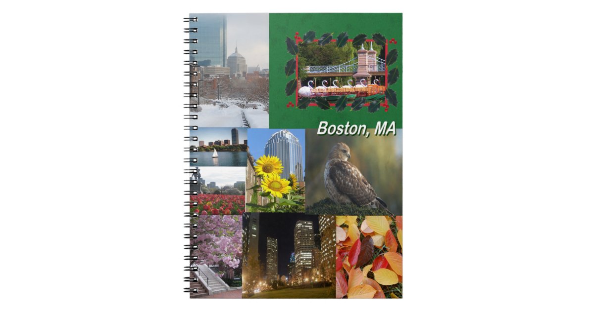 Boston, Massachusetts Photo Collage Notebook | Zazzle