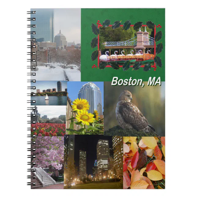 Boston, Massachusetts Photo Collage Notebook | Zazzle