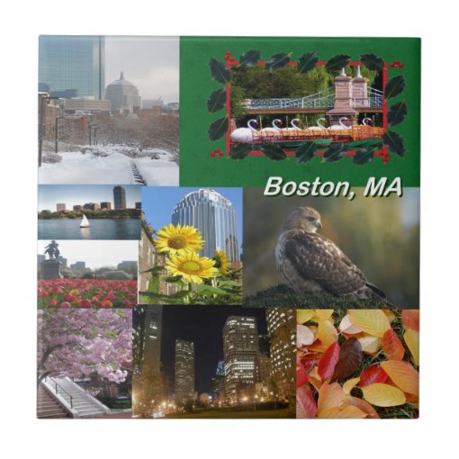 Boston, Massachusetts Photo Collage Tile | Zazzle