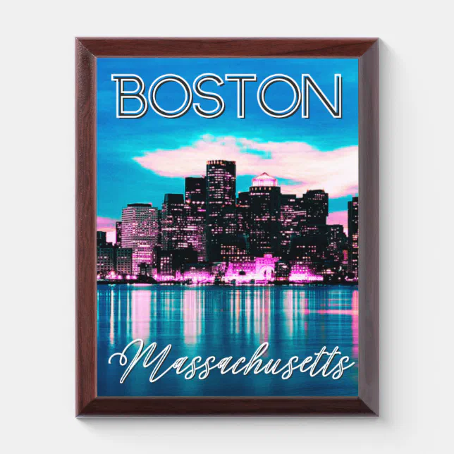 Boston Massachusetts Skyline Award Plaque | Zazzle