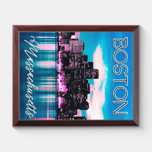 Boston Massachusetts Skyline Award Plaque | Zazzle