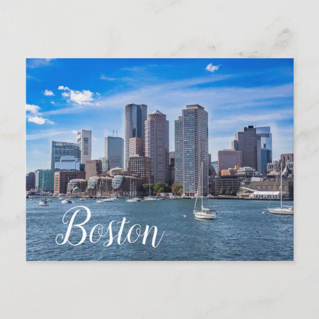 Boston Massachusetts Skyline Postcard Waterfront | Zazzle