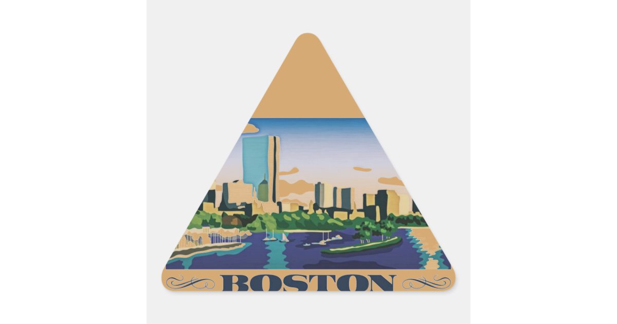 Boston, Massachusetts Triangle Sticker | Zazzle