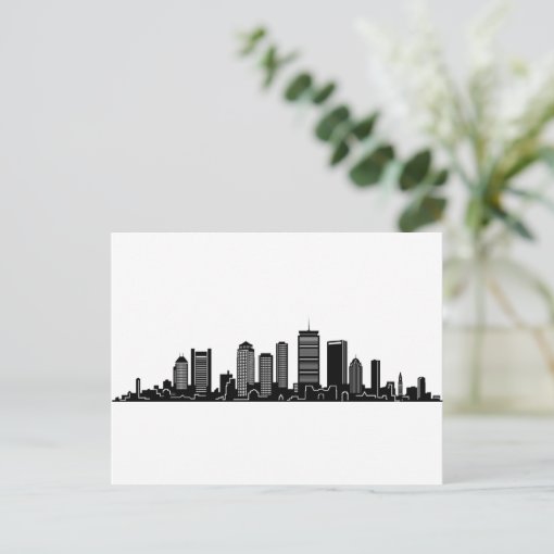BOSTON Massachusetts USA City Skyline Silhouette Postcard | Zazzle
