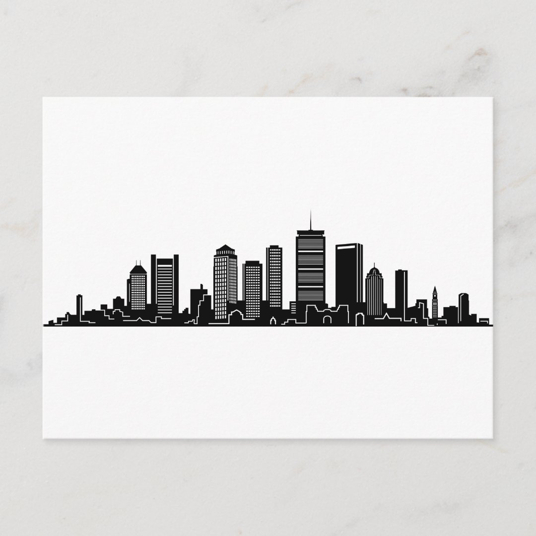 BOSTON Massachusetts USA City Skyline Silhouette Postcard | Zazzle