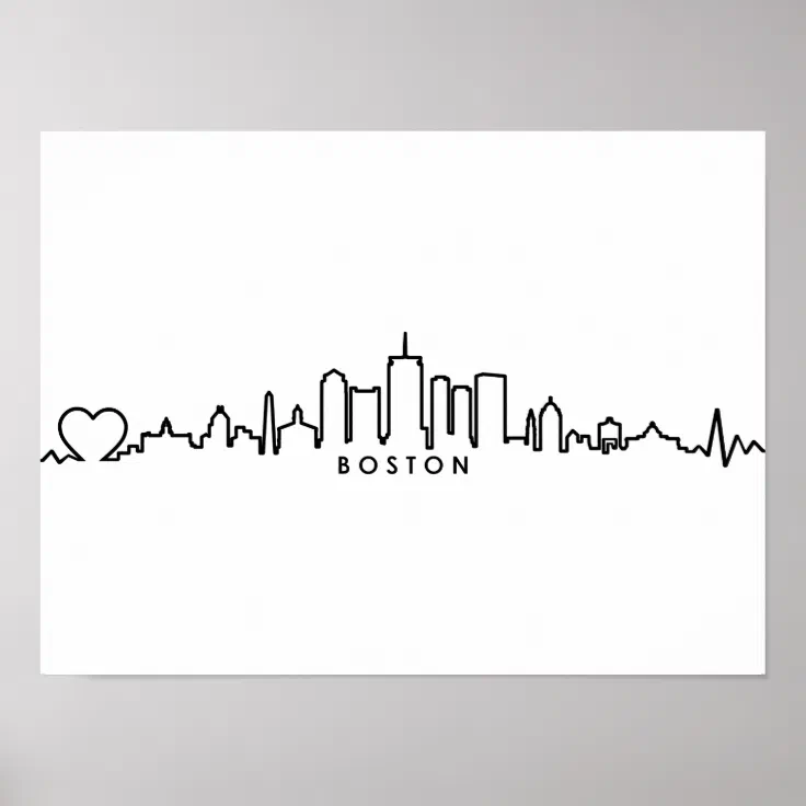 BOSTON Massachusetts USA City Skyline Silhouette Poster | Zazzle
