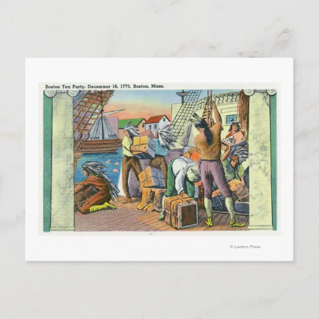 Boston, MassachusettsBoston Tea Party Scene Postcard | Zazzle