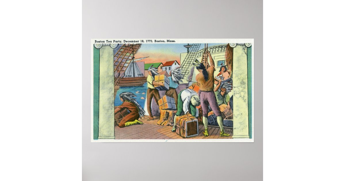 Boston, MassachusettsBoston Tea Party Scene Poster | Zazzle