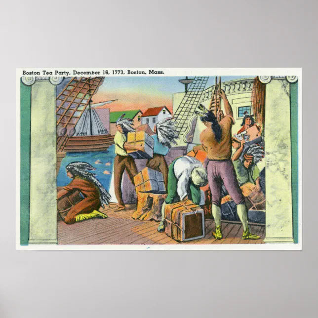 Boston, MassachusettsBoston Tea Party Scene Poster | Zazzle