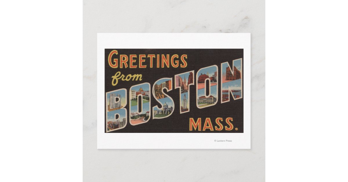 Boston, MassachusettsLarge Letter Scenes 3 Postcard | Zazzle