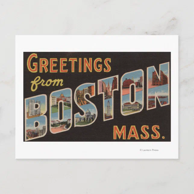 Boston, MassachusettsLarge Letter Scenes 3 Postcard | Zazzle