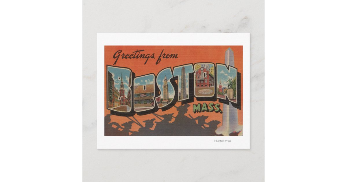 Boston, MassachusettsLarge Letter Scenes Postcard | Zazzle
