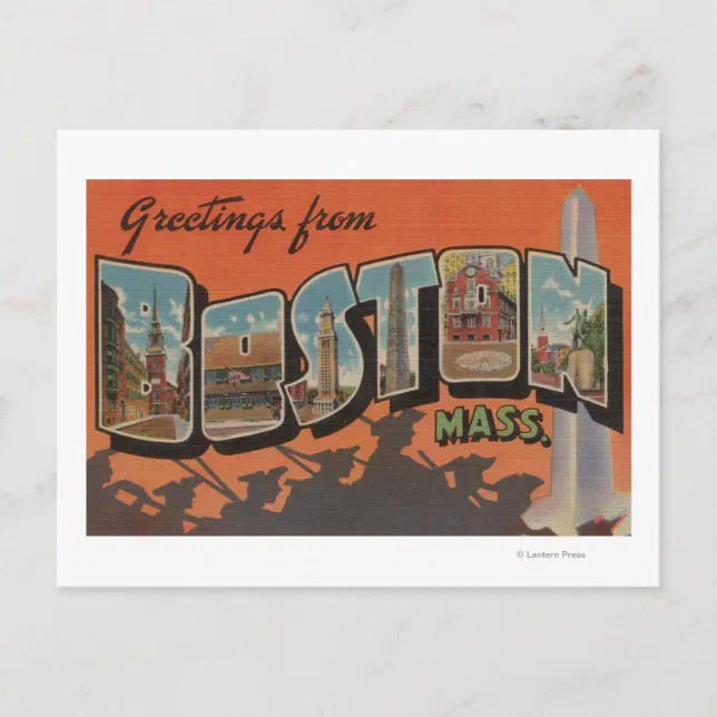 Boston, MassachusettsLarge Letter Scenes Postcard | Zazzle