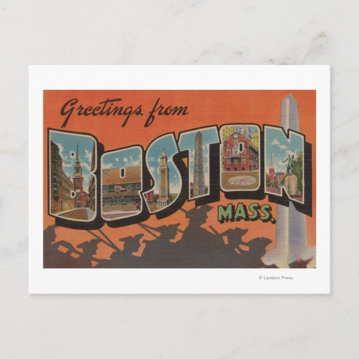 Boston, MassachusettsLarge Letter Scenes Postcard | Zazzle.com