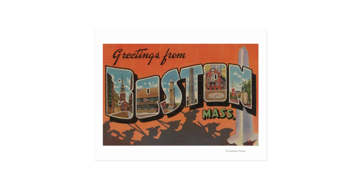 Boston, MassachusettsLarge Letter Scenes Postcard | Zazzle.com
