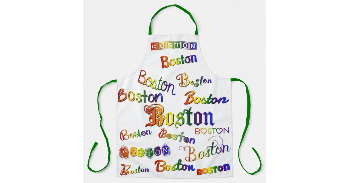 Boston Rainbow Fonts Apron | Zazzle