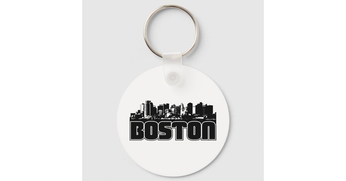 Boston Skyline Keychain | Zazzle