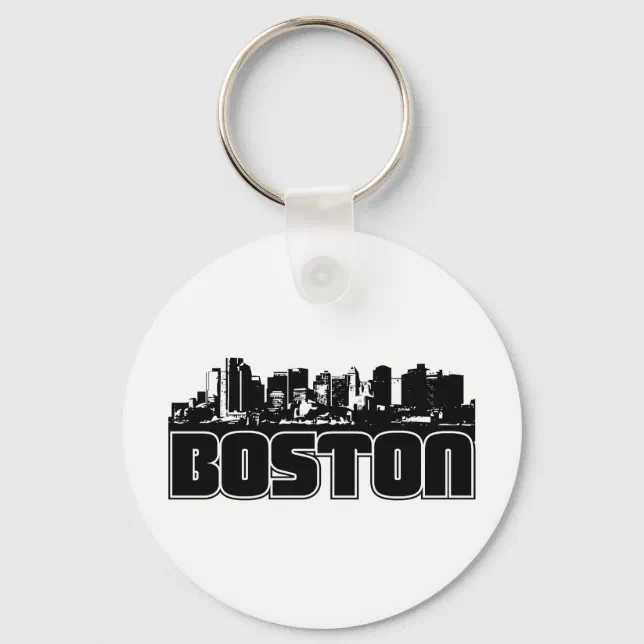 Boston Skyline Keychain | Zazzle