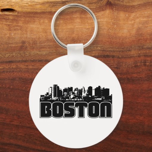 Boston Skyline Keychain | Zazzle