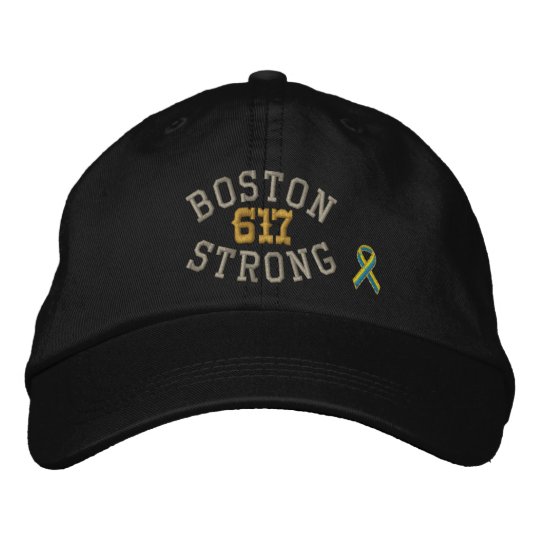 Boston Strong 617 Ribbon Edition Embroidered Baseball Hat | Zazzle.com