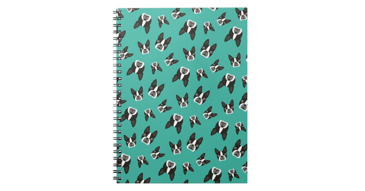 Boston Terrier Pattern Notepad - Teal Notebook | Zazzle