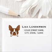 Boston Terrier - Red - Return address label | Zazzle