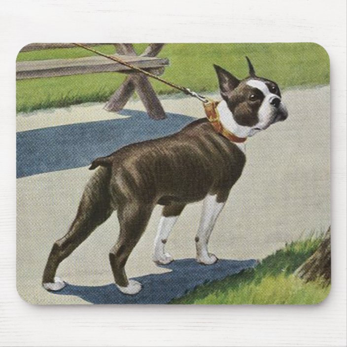Boston Terrier Vintage Mousepad | Zazzle.com