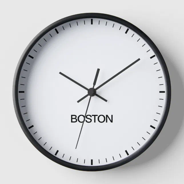 Boston Time Zone Newsroom Style Clock | Zazzle