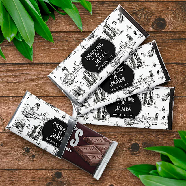 Boston Toile Personalized Wedding Favor Candy Bar | Zazzle