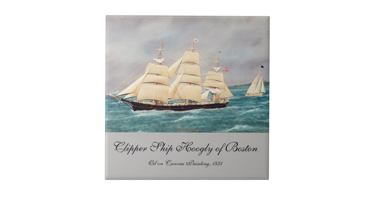 Bostonian Clipper Ship Ceramic Tile | Zazzle
