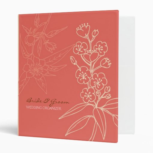 Botanica (Coral) Wedding Binder | Zazzle