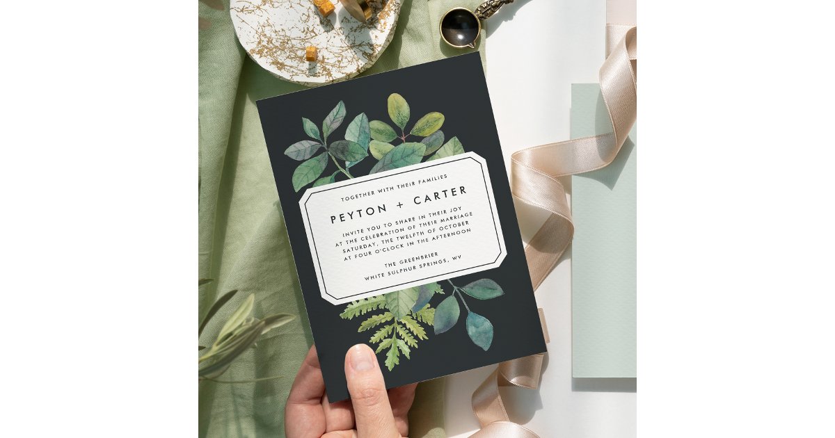 Botanica Night Wedding Invitation | Zazzle