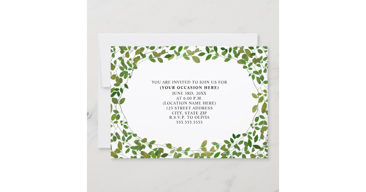 Botanical All Purpose Generic Party Invitation | Zazzle