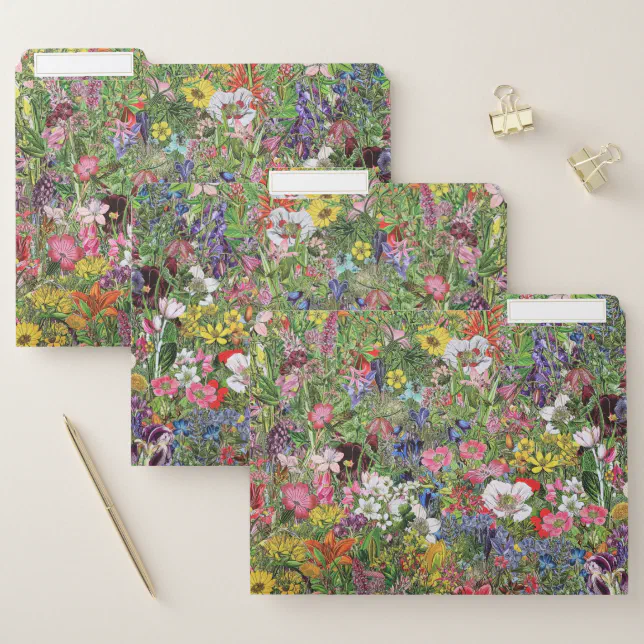 Botanical Bloom Nature Wildflower File Folder | Zazzle