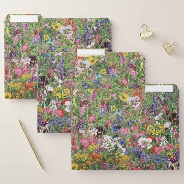 Botanical Bloom Nature Wildflower File Folder | Zazzle