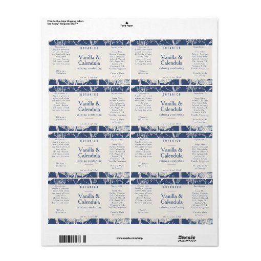 Botanical Blue Cream Ingredients Natural Product L Label | Zazzle