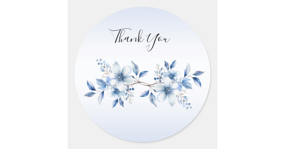 Botanical Blue Flowers Sticker | Zazzle