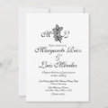 Botanical Branch Caligraphy Monogrammed Wedding Invitation | Zazzle