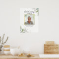 Botanical Celebration of Life Photo Funeral Poster | Zazzle