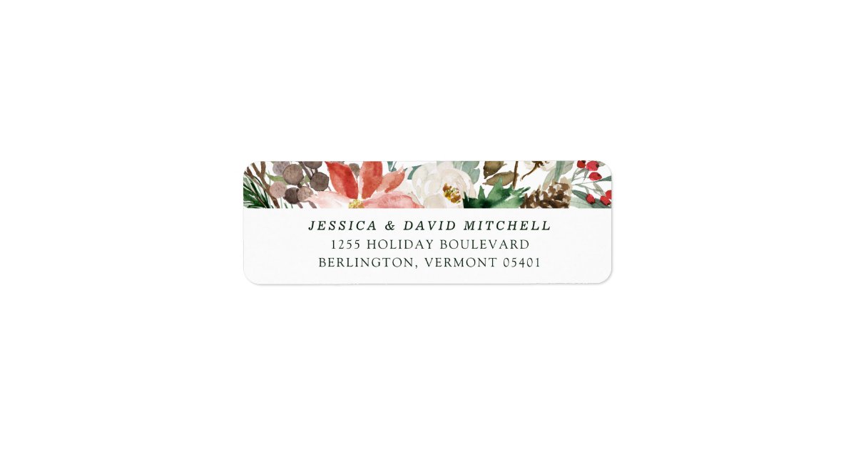 Botanical Christmas | Holiday Label | Zazzle