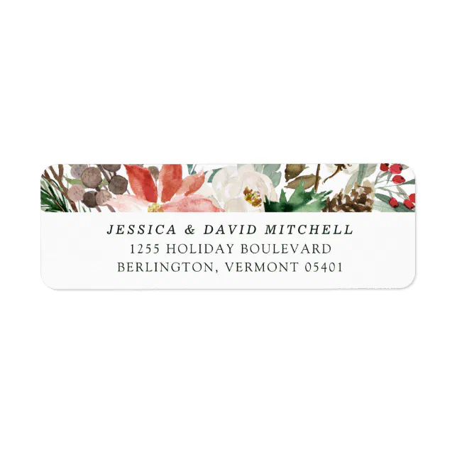 Botanical Christmas | Holiday Label | Zazzle