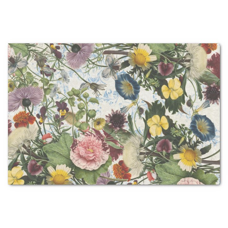 Botanical Collage Tissue Paper | Zazzle