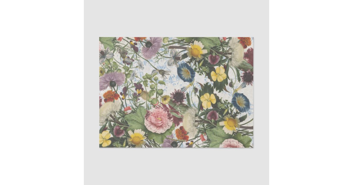 Botanical Collage Tissue Paper | Zazzle