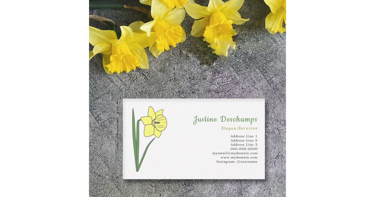 Botanical Daffodil Pastel Flower Business Card | Zazzle
