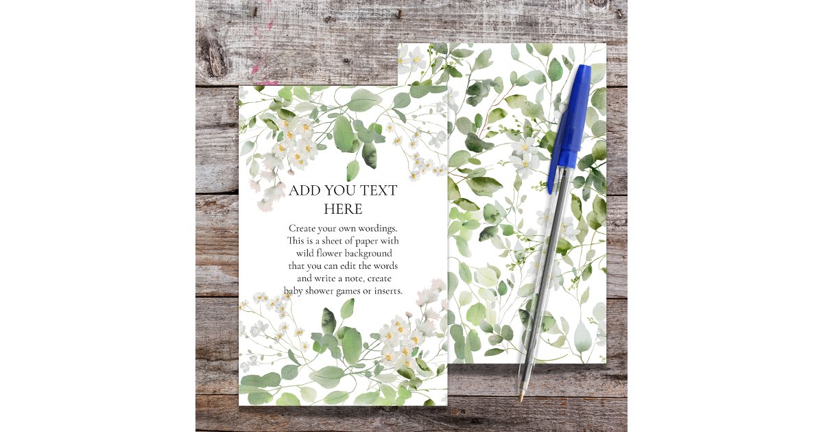 Botanical Daisy Flower blooms custom paper sheet | Zazzle