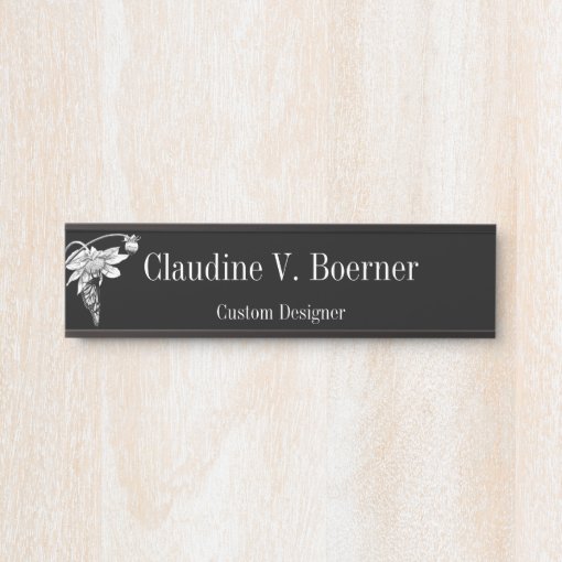 Botanical Drawing Hanging Wall Nameplate | Zazzle