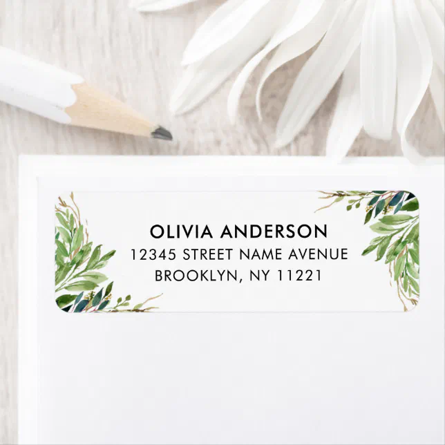 Botanical Eucalyptus Foliage Watercolor Leaves Label | Zazzle